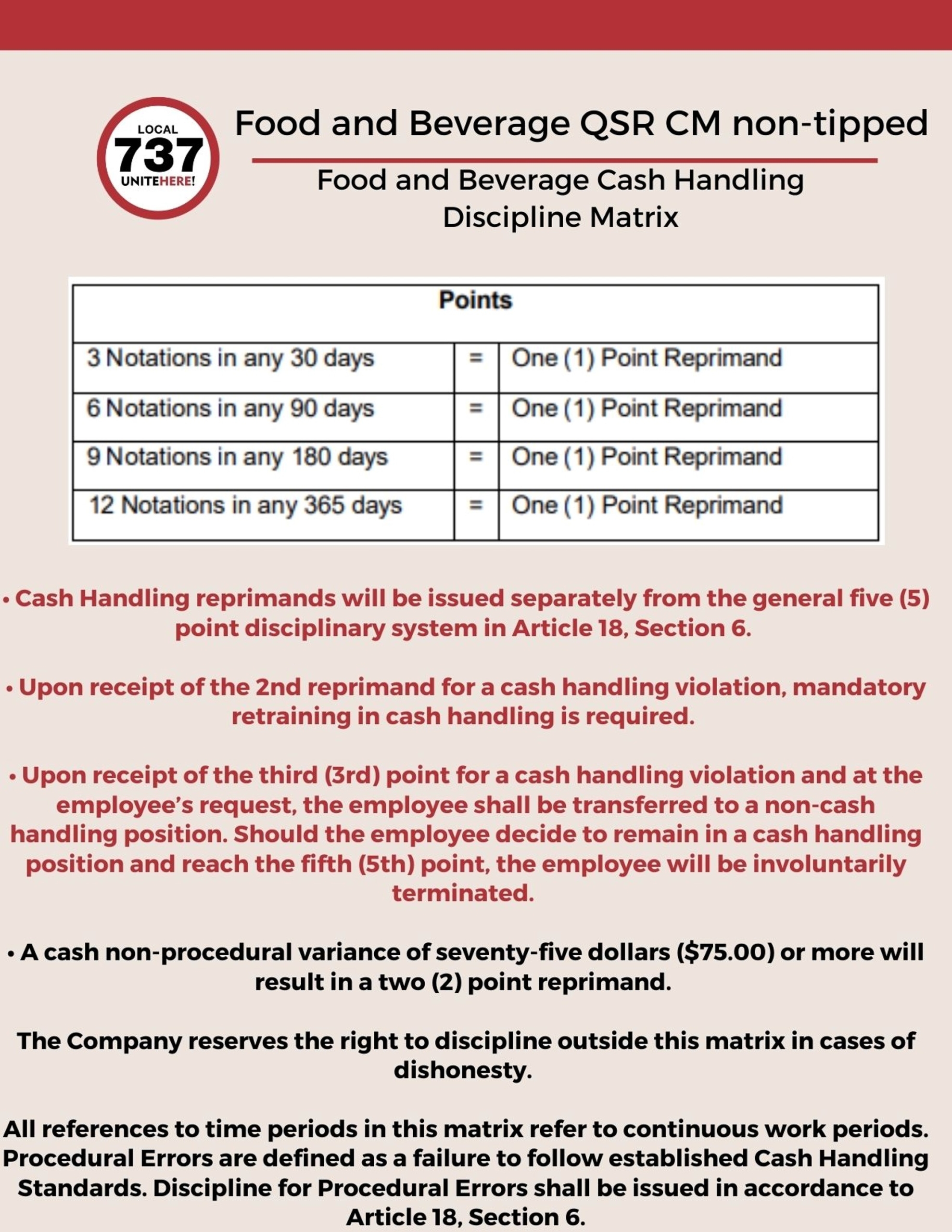 Did you know? (QSR) – UNITE HERE Local 737